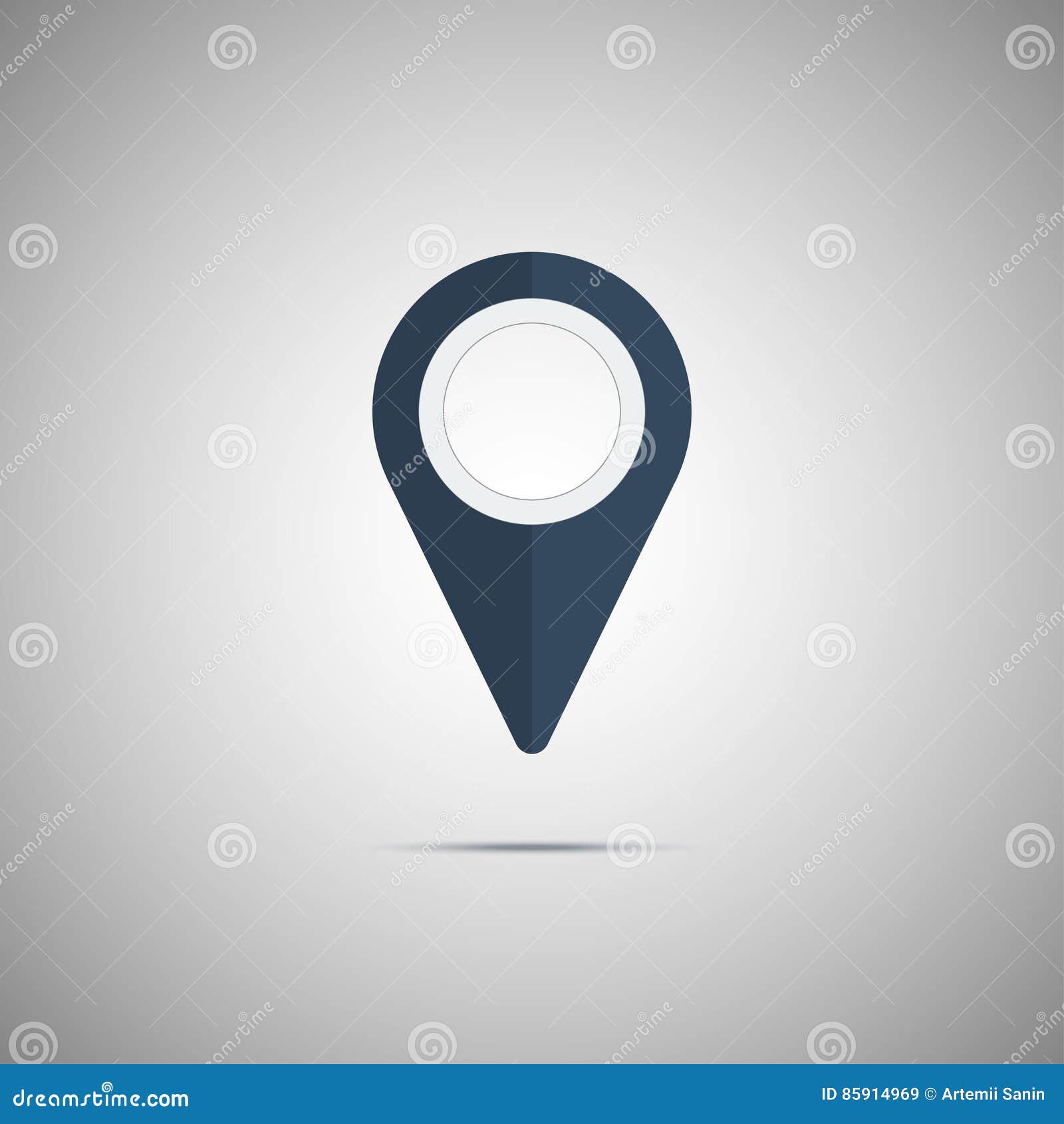 Dark Blue Map Pointer Icon. Vector Element Stock Vector - Illustration ...