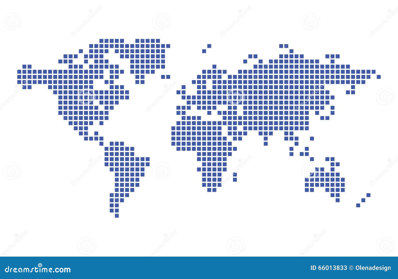 Dark Blue Map of World - Squares - Vector Stock Vector - Illustration ...