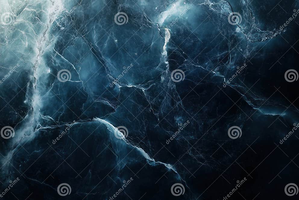 Dark Blue Marble Surface with White Veins Creating Dramatic Pattern ...