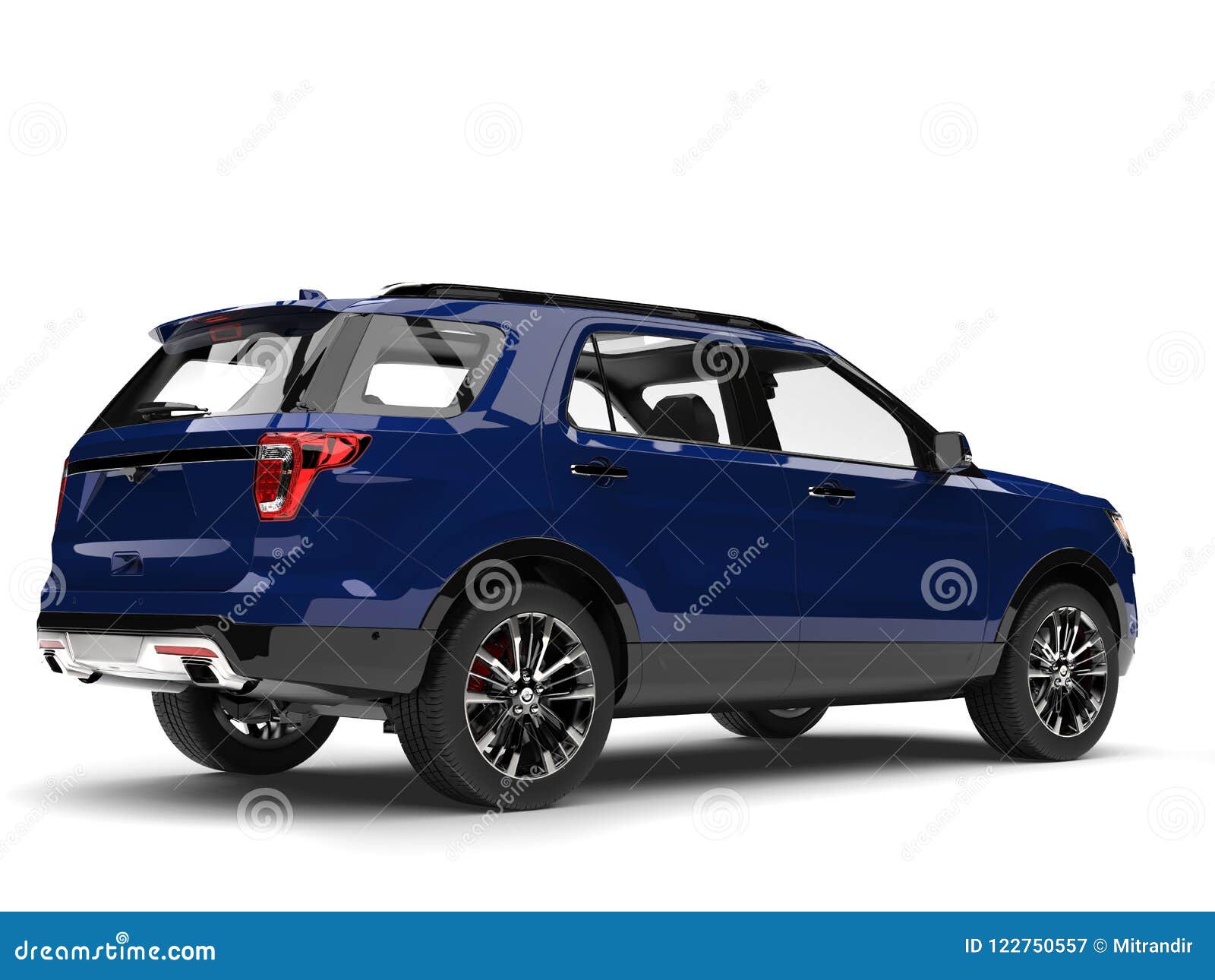 Dark Blue Modern SUV - Back Side View Stock Illustration - Illustration ...