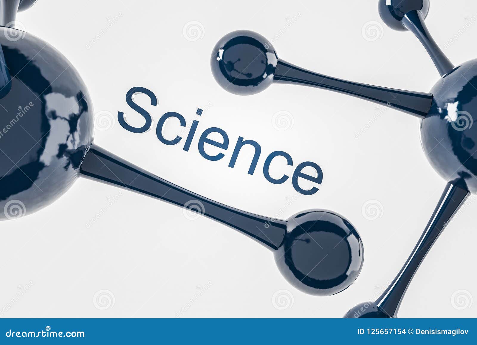 Dark Blue Molecules Over White, Science Stock Illustration ...