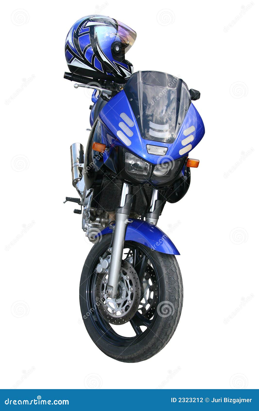 Dark Blue Motorcycle. Picture Image: 2323212