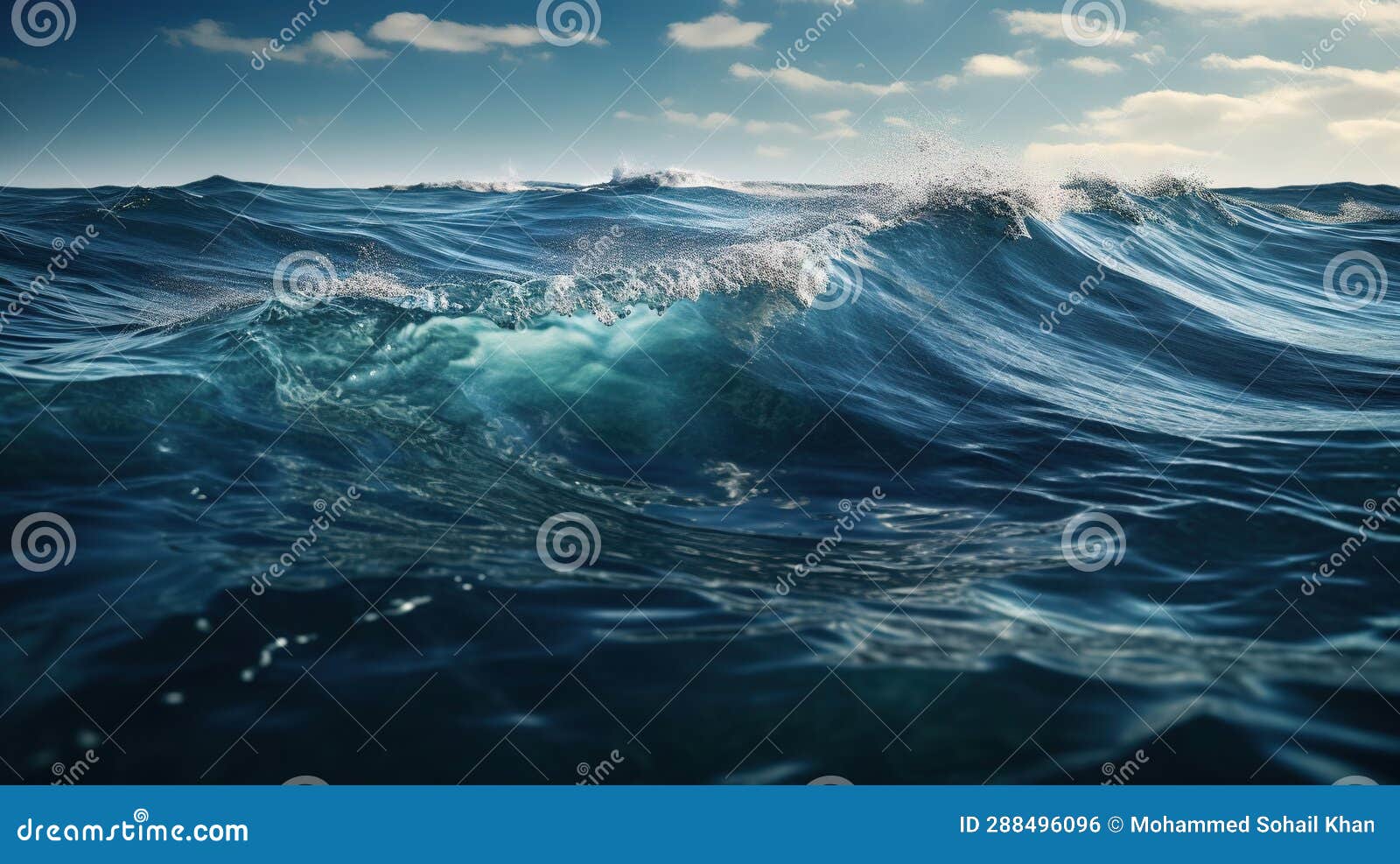 Dark Blue Ocean Waves the Middle of the Ocean Surface Stock Photo ...