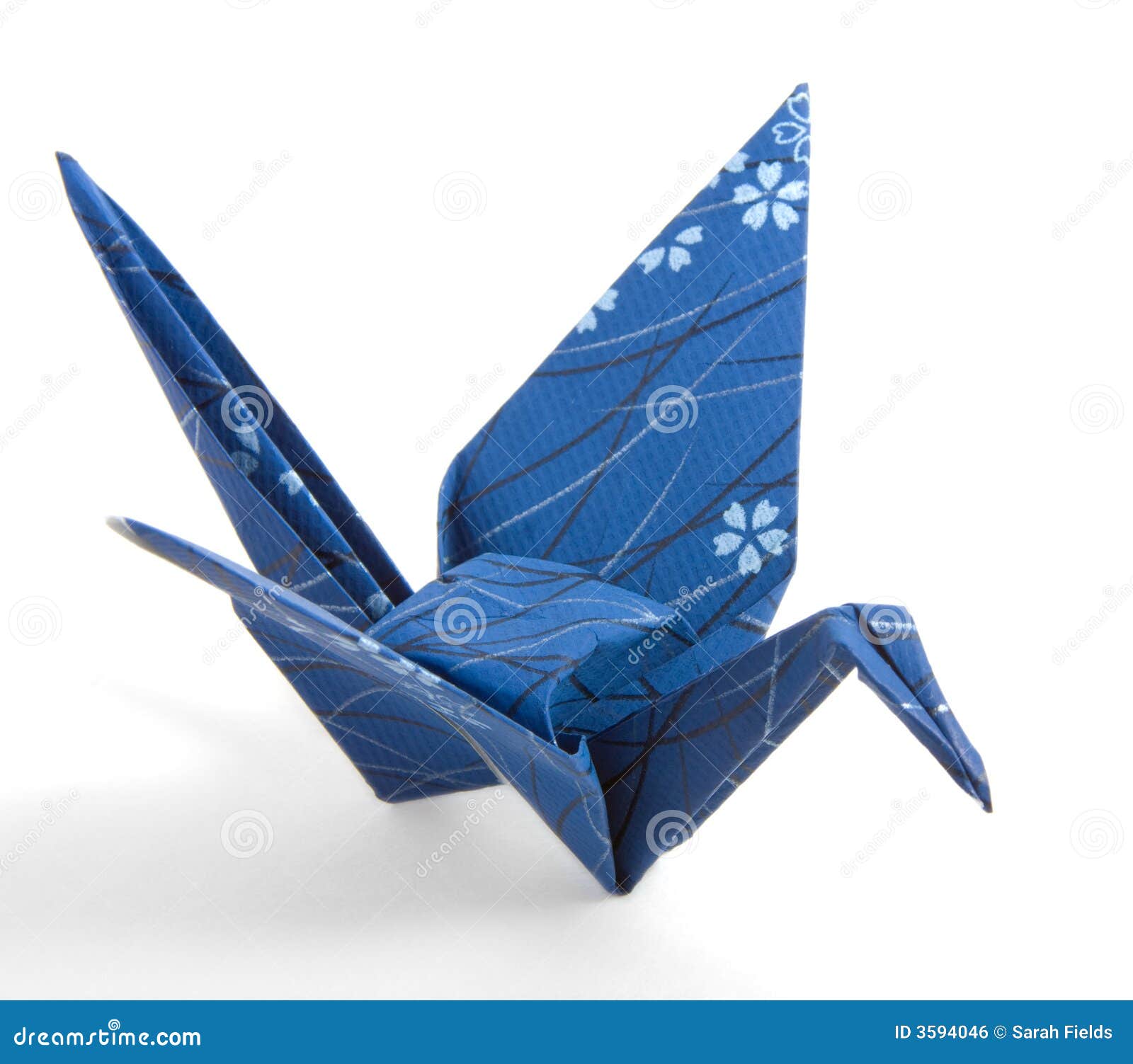 Dark Blue Origami Crane stock photo. Image of folding - 3594046