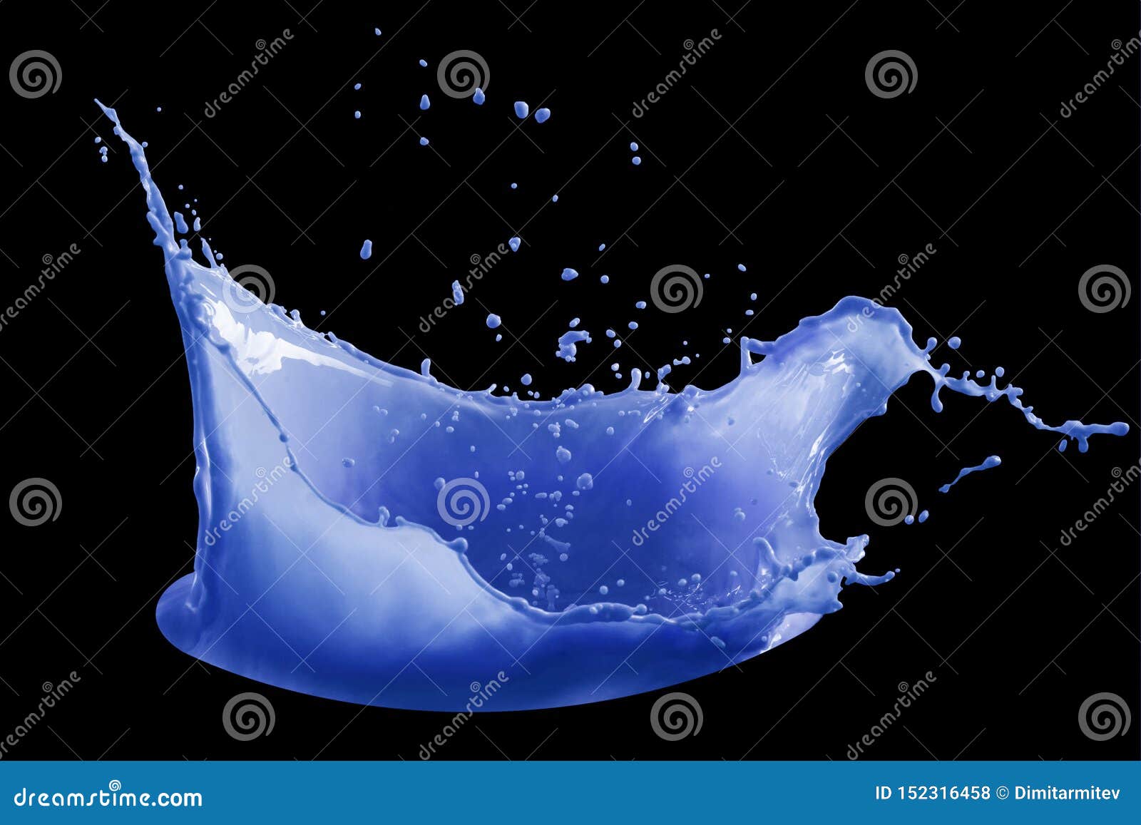Dark Blue Paint Splash Isolated on Black Background Stock Photo - Image ...