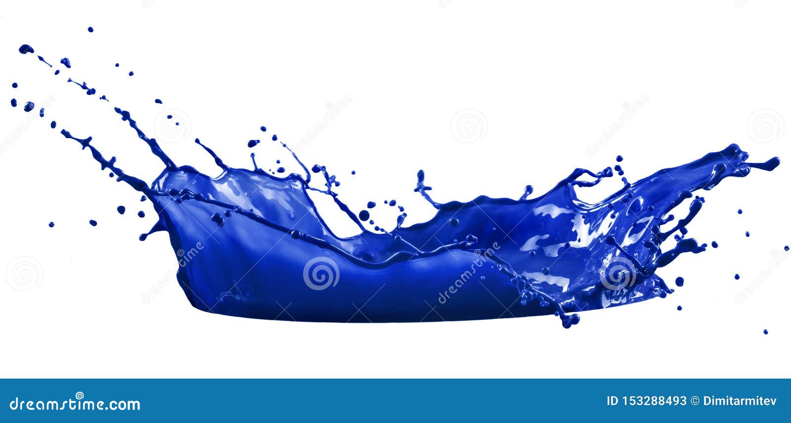Dark Blue Paint Splash Isolated on Black Background Stock Illustration ...