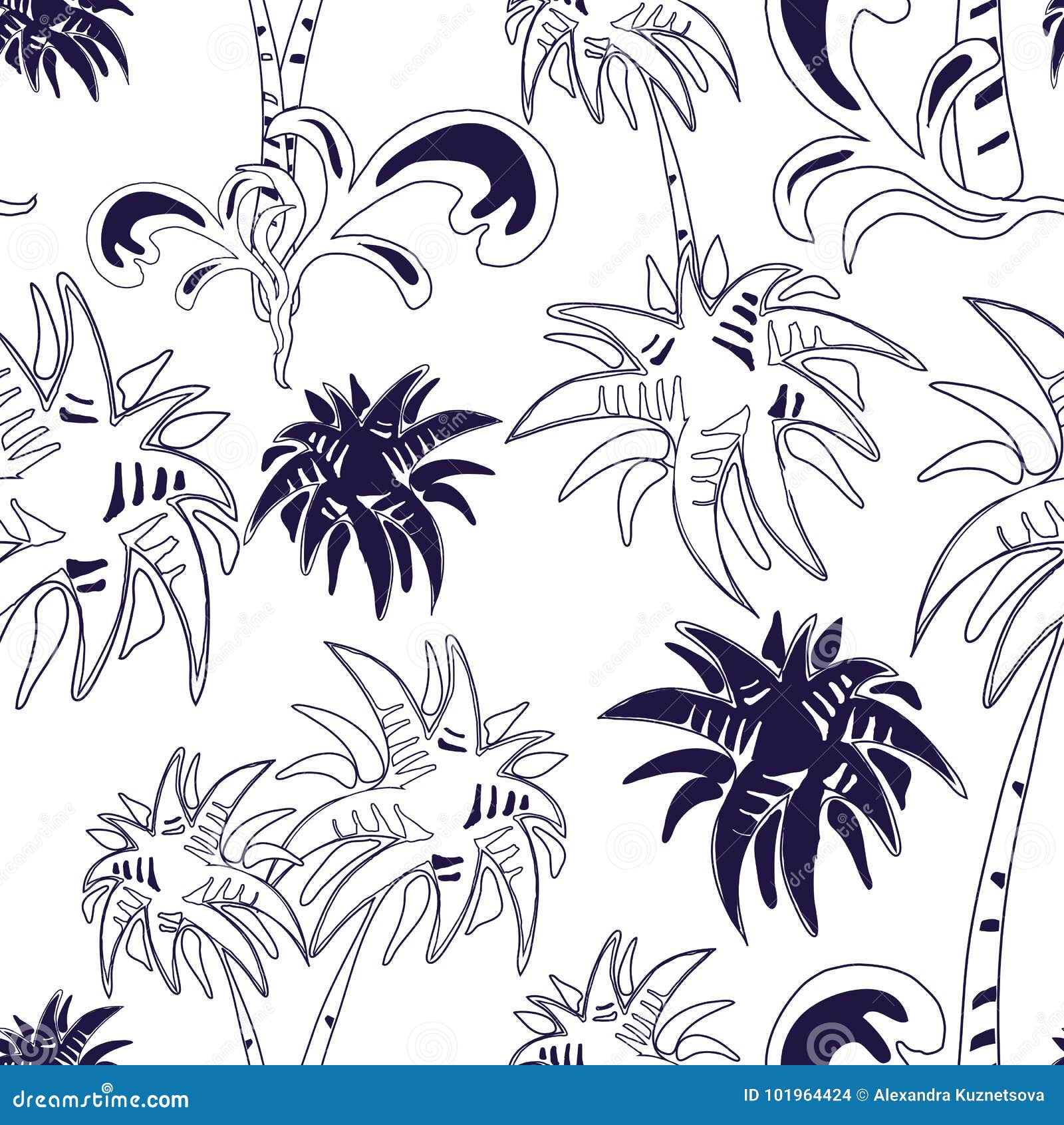 Palm tree pattern stock illustration. Illustration of beach - 101964424