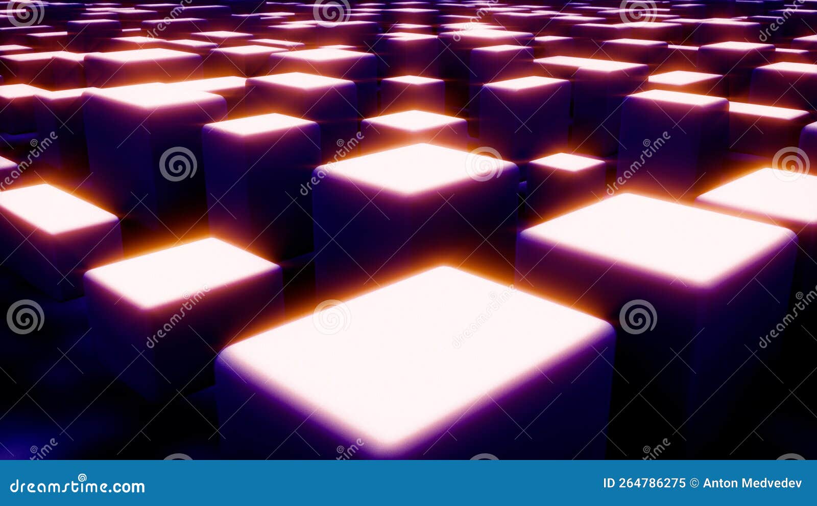 Dark Blue and Pink Bg of Graphic Cuboids - CG - Abstract 3D ...
