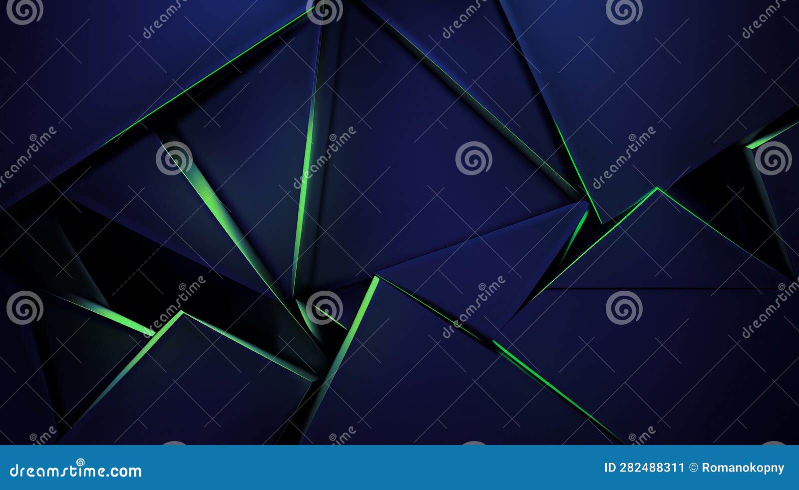 Dark Blue Polygonal Background with Green Backlight. Generative AI ...