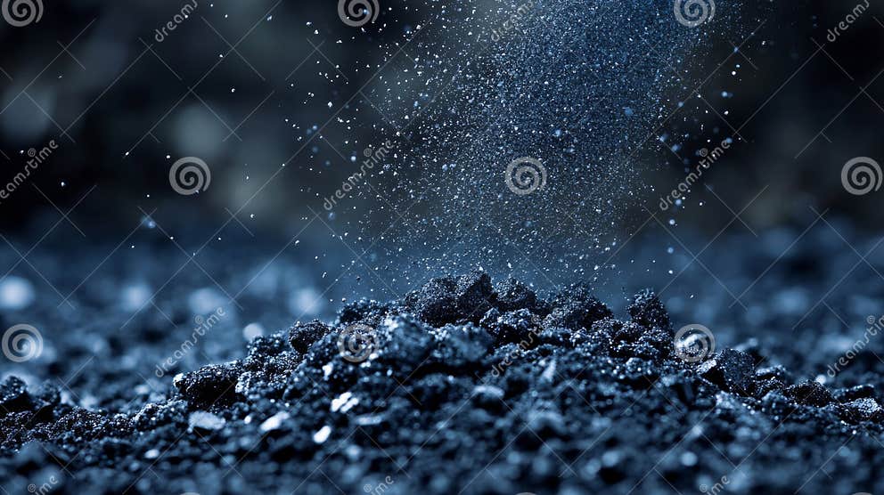 Dark Blue Powder Falling Onto Rough Surface Stock Illustration ...