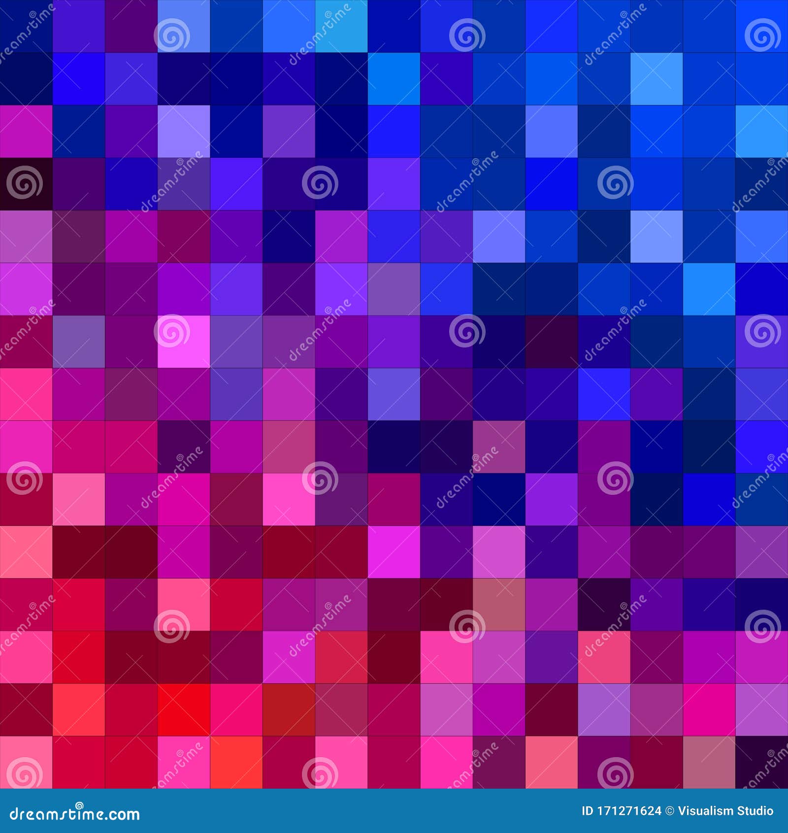 Dark Blue and Purple and Red Color Square Mosaic Texture in Rectangular ...