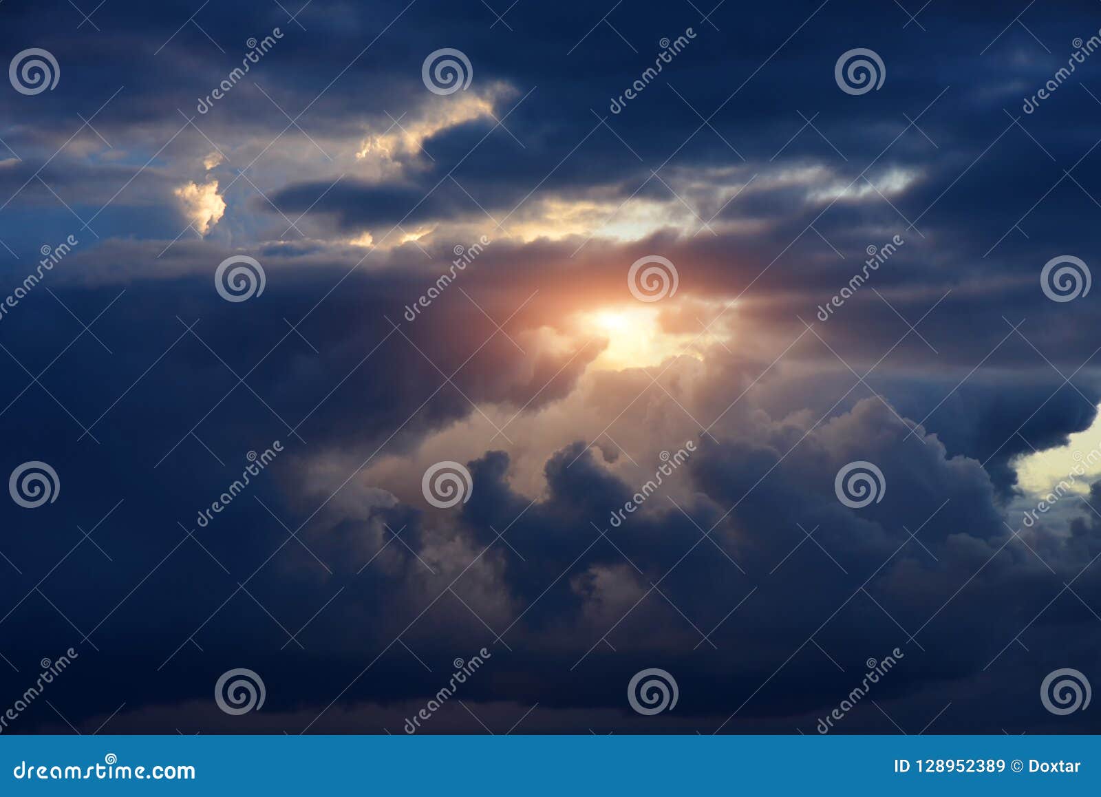 Dark Blue Rain Clouds, View of the Sky before the Rain Stock Image ...