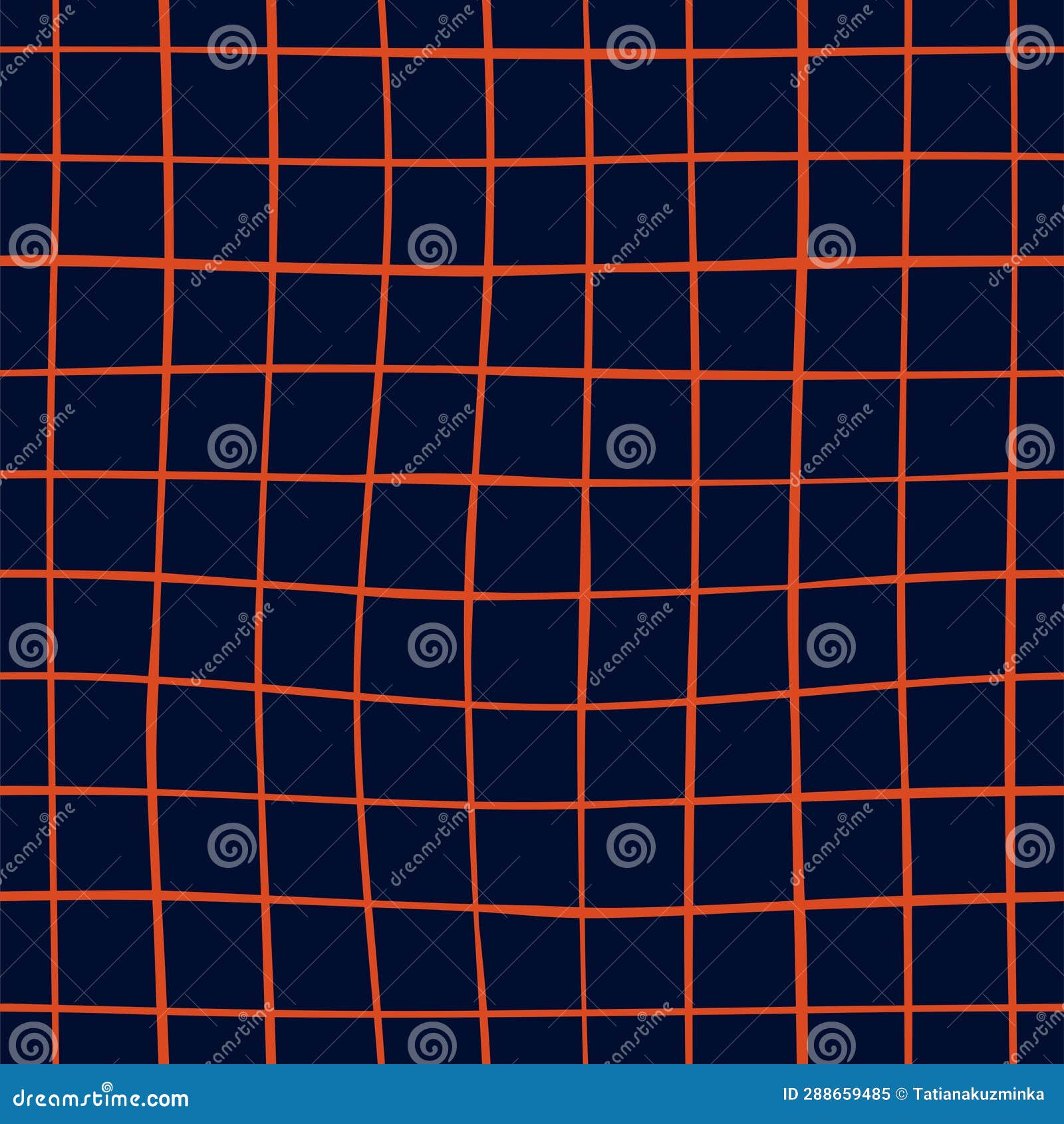 Dark Blue and Red Checkered Seamless Pattern. Hand Drawn Plaid ...