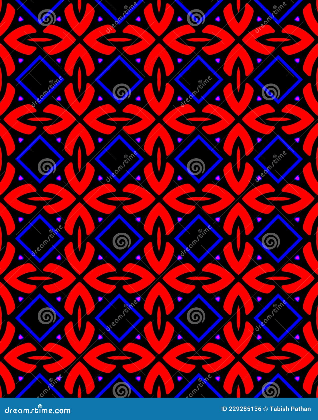 Dark Blue and Red Seamless Pattern Stock Illustration - Illustration of ...