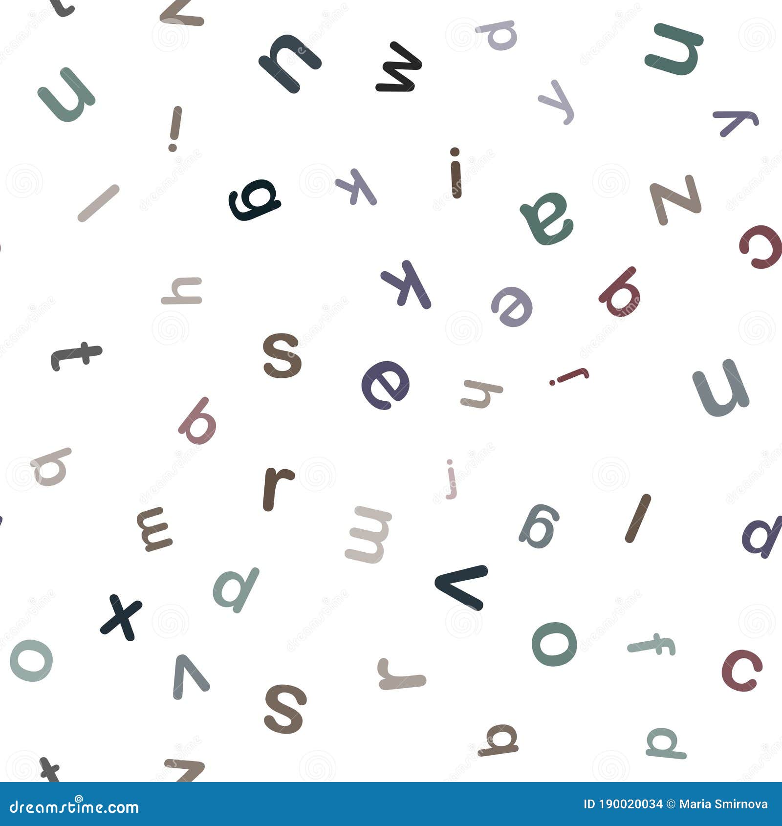 Dark Blue, Red Vector Seamless Texture with ABC Characters. Stock ...