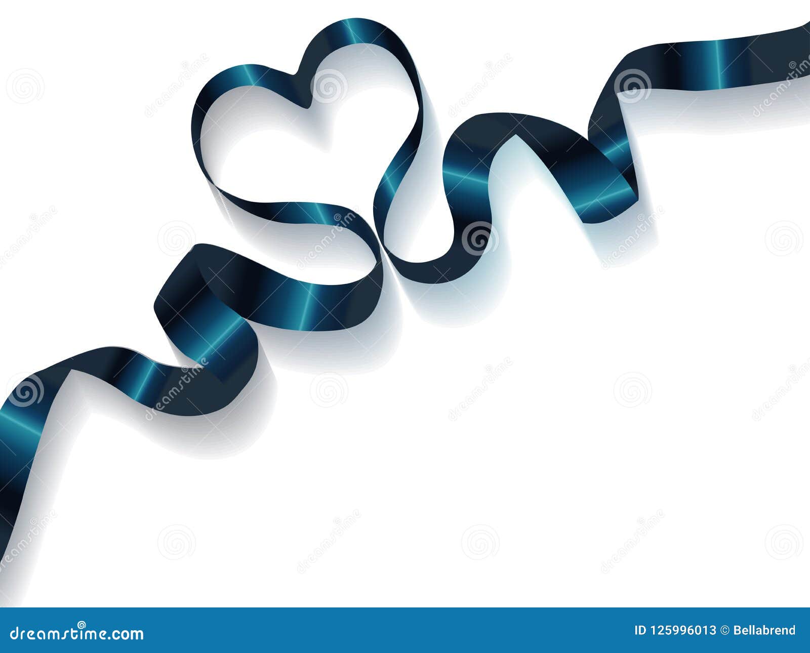 Dark Blue Ribbon on a White Background. Stock Vector - Illustration of ...