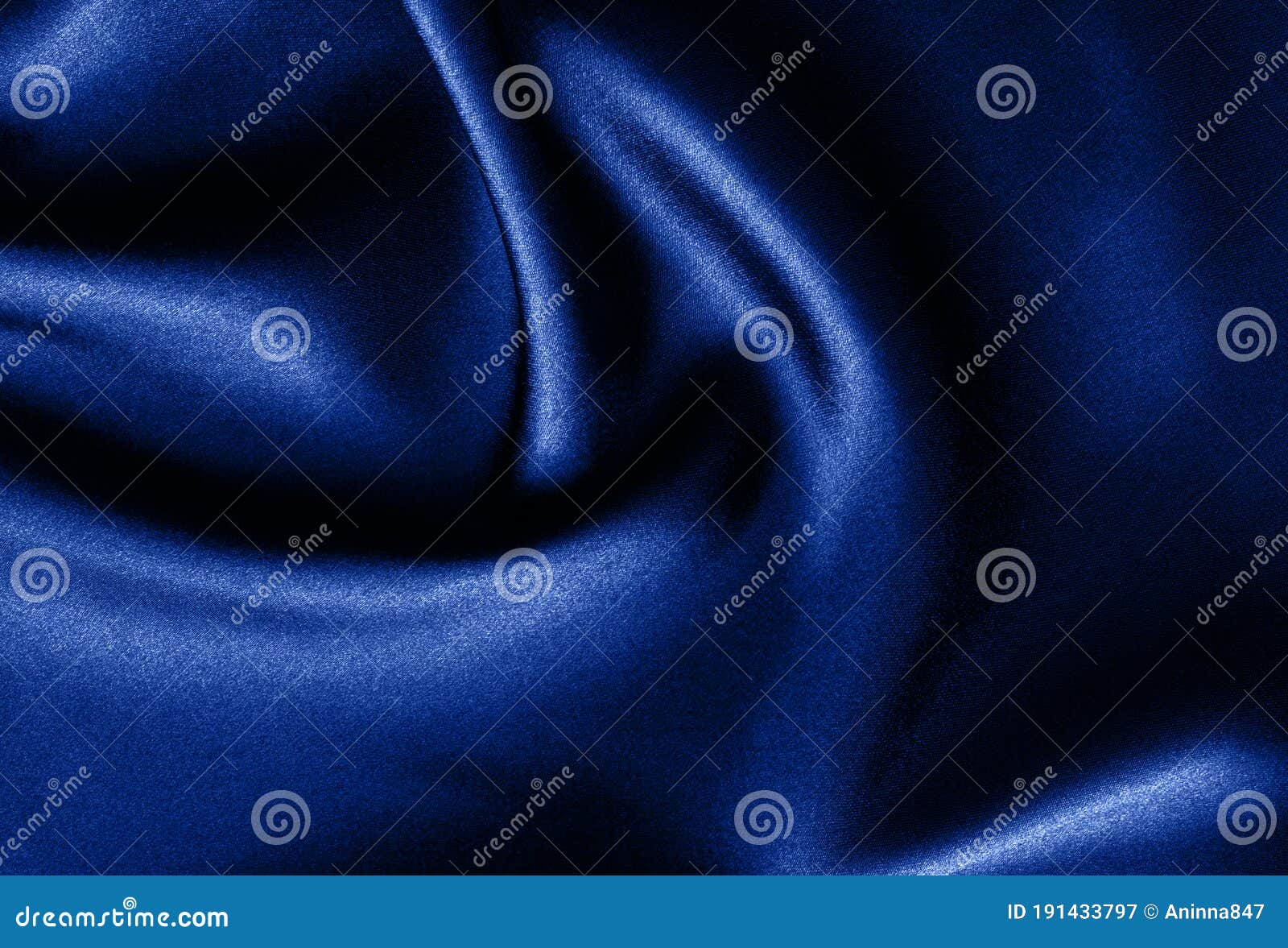 Dark Blue Satin Fabric with Large Folds, Textile Background Stock Image ...