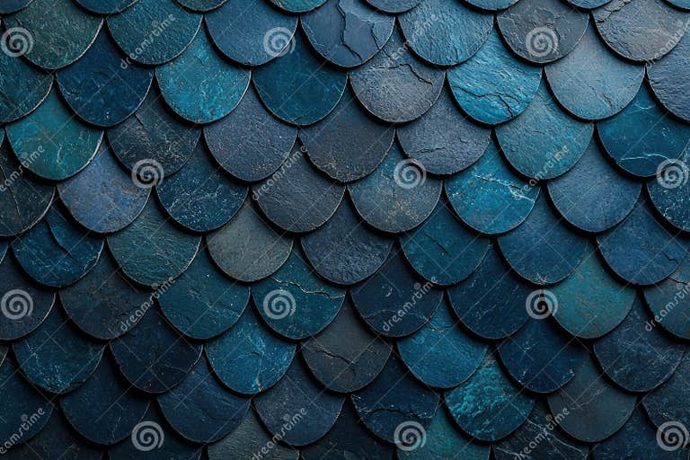 Dark Blue Scale Pattern Background Stock Illustration - Illustration of ...