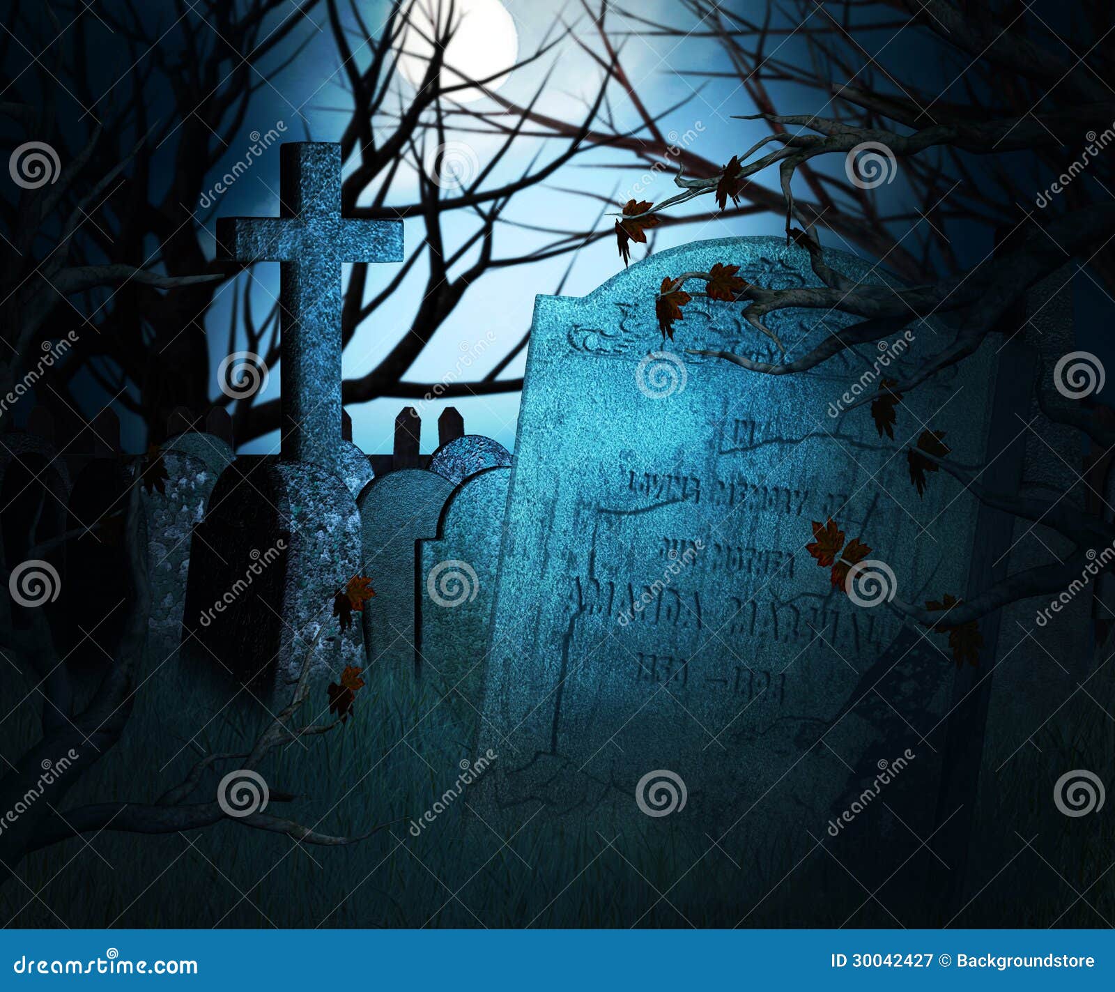 Dark Graveyard Background stock illustration. Illustration of black ...