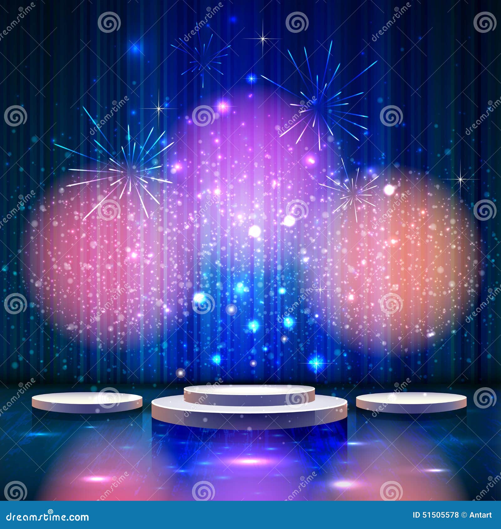 Blue Scene Illuminated Spotlight. Show Spotlight Background. Light Beam ...