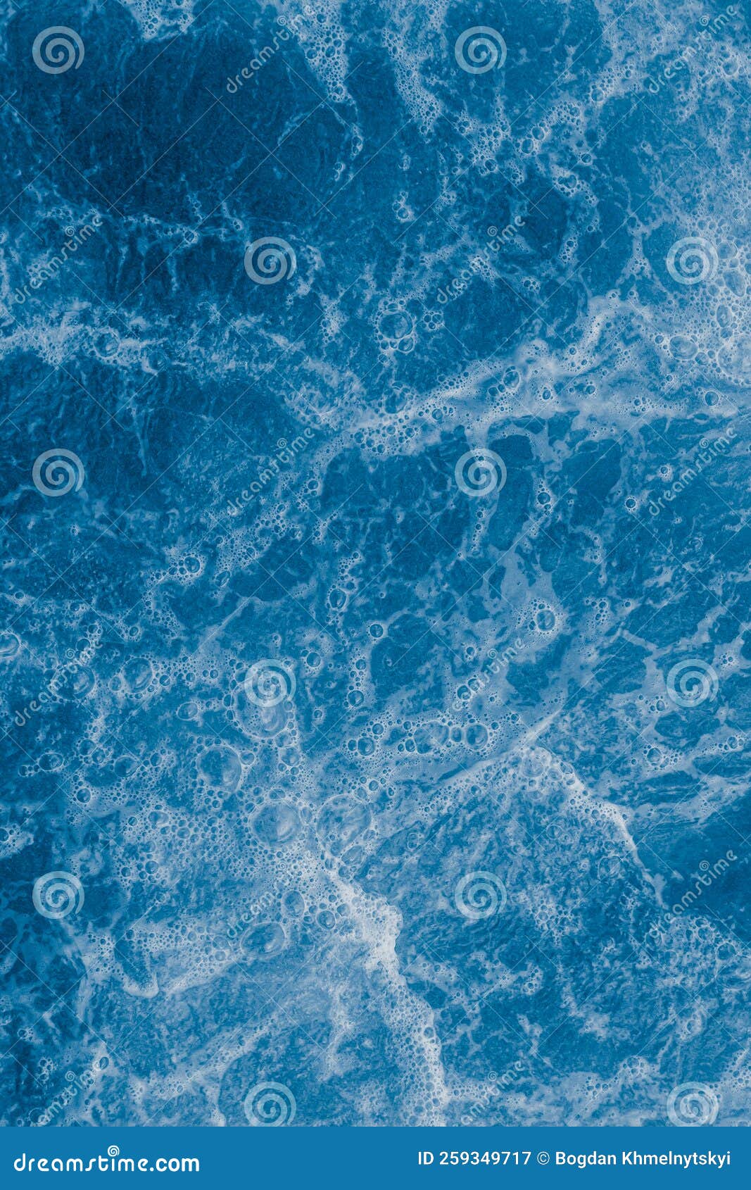 Dark Blue Sea Surface with Waves, Splash and Bubbles Stock Image ...