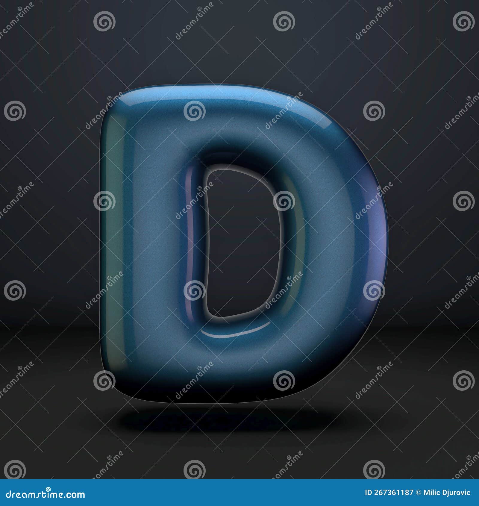 Dark Blue Shiny Font Letter D 3D Stock Illustration - Illustration of ...
