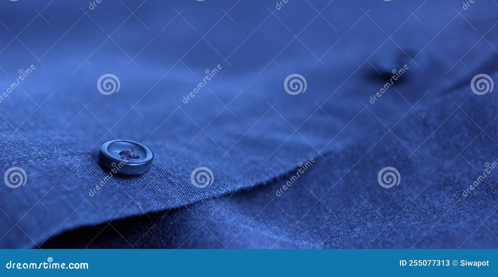 Dark Blue Shirt Button on Fabric Texture Textile Material Blurred ...