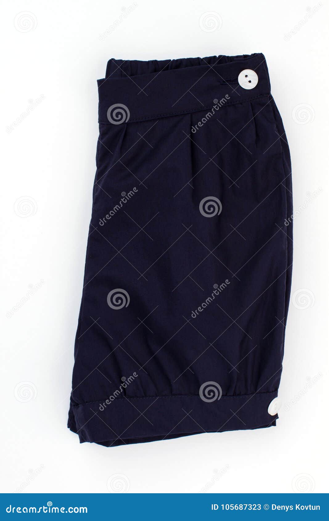 Dark blue shorts folded stock image. Image of girl, blue - 105687323