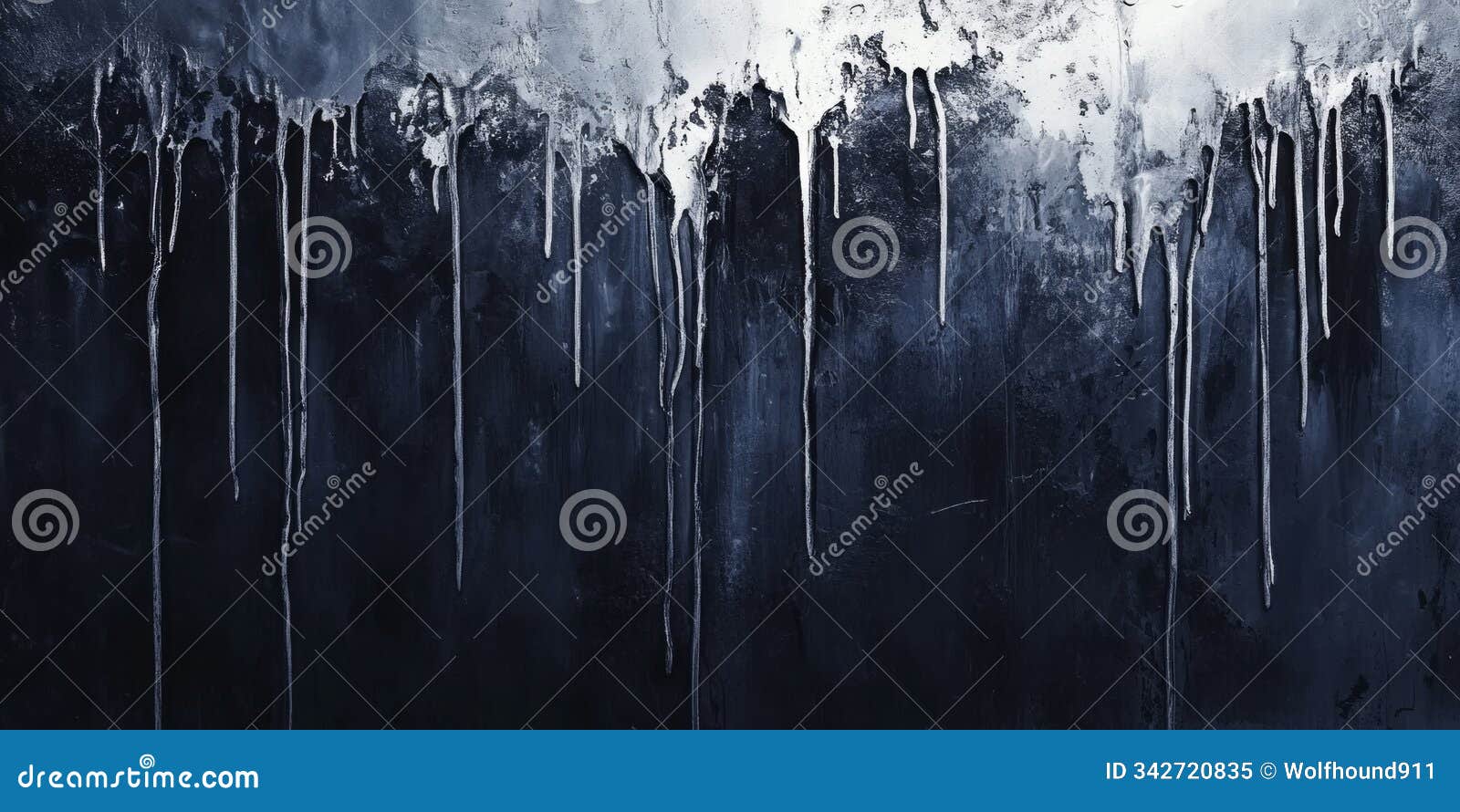 Dark Blue and Silver Paint Drips Down a Modern Background, Creating a ...