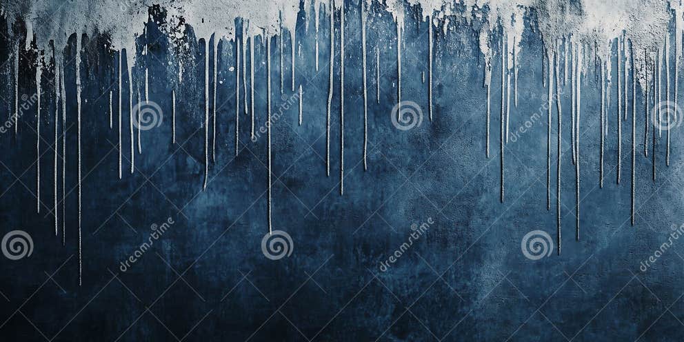 Dark Blue and Silver Paint Drips Down a Modern Background, Creating a ...