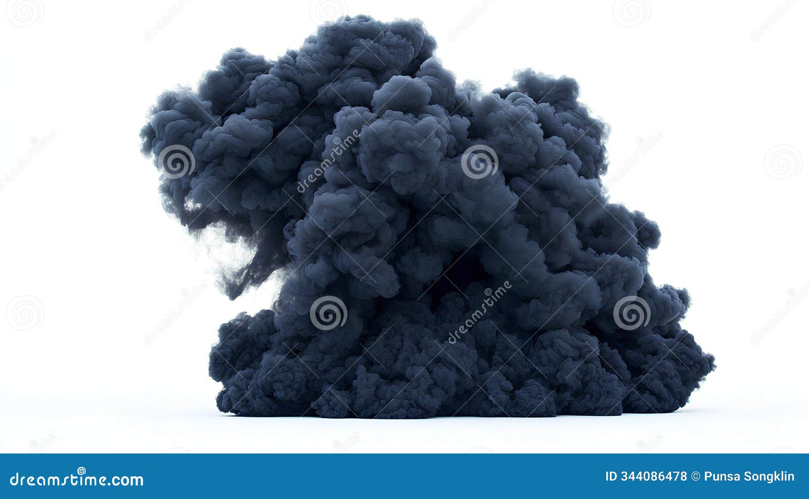 Dark Blue Smoke Cloud Isolated on White Stock Illustration ...