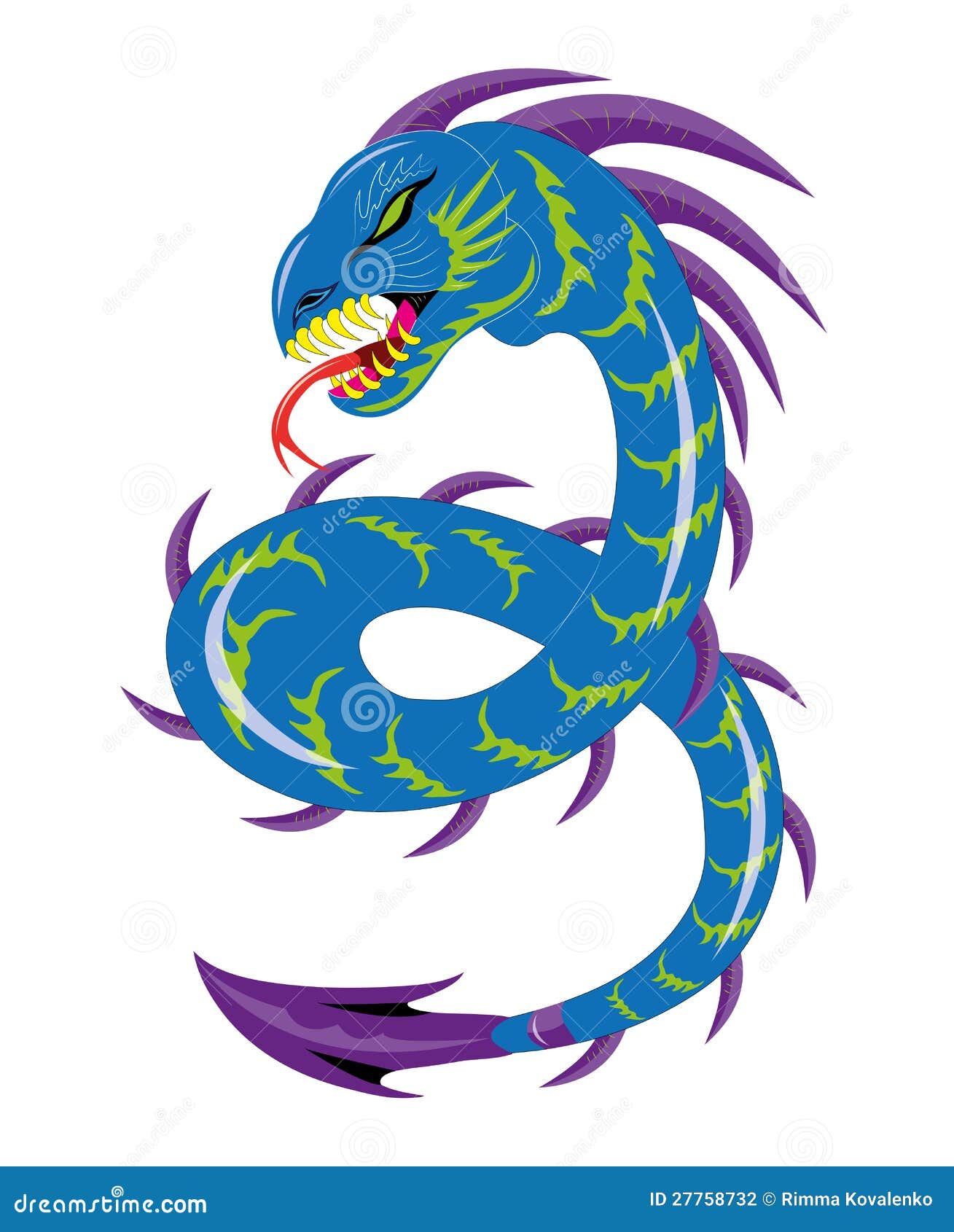 Dark blue snake stock vector. Illustration of tail, cunning - 27758732
