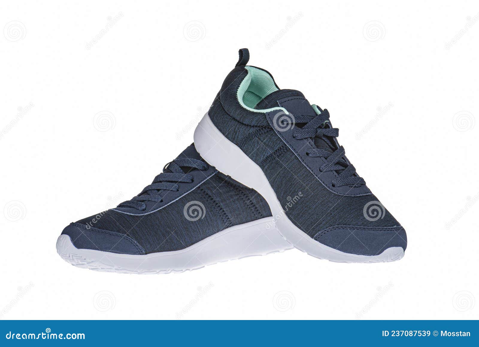 Dark Blue Snickers with a White Sole Stock Image - Image of closeup ...