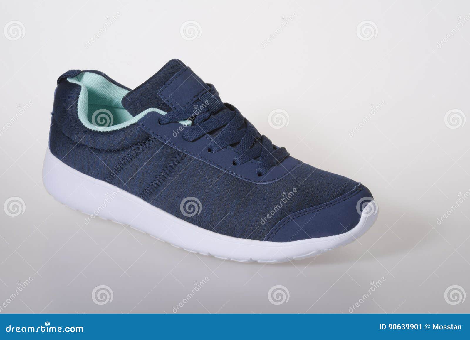 Dark Blue Snickers with a White Sole Stock Image - Image of style ...