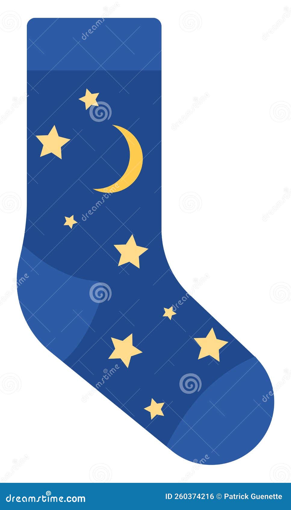 Dark Blue Sock with Stars and Moon, Icon Stock Vector - Illustration of ...