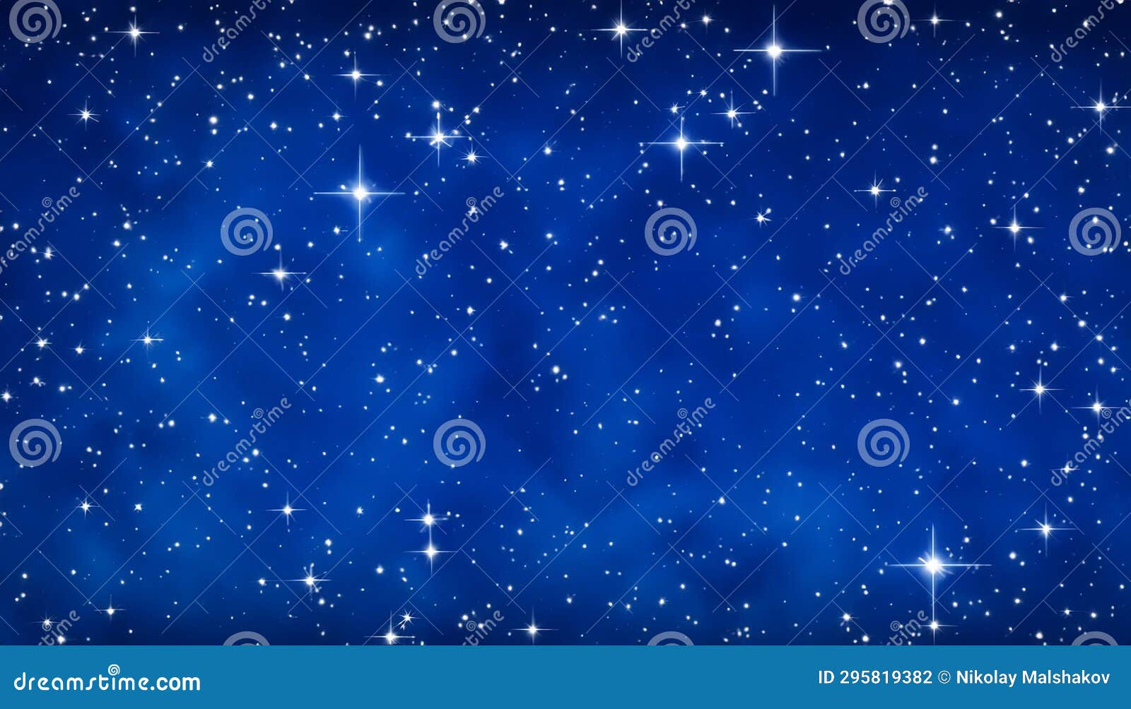 Dark Blue Space with Stars in the Sky at Night. Bright Stars in a Clear ...