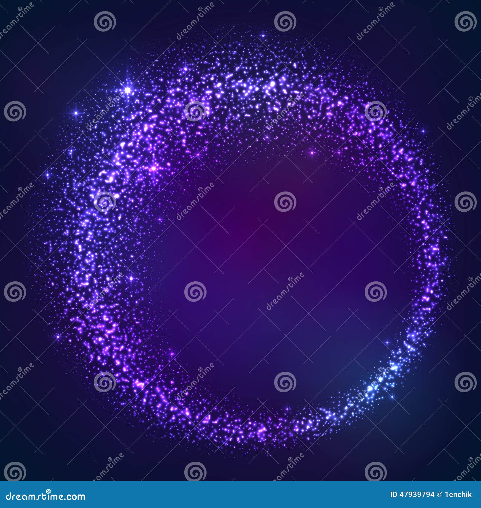 Dark Blue Star Dust Magic Round Frame Stock Vector - Illustration of ...