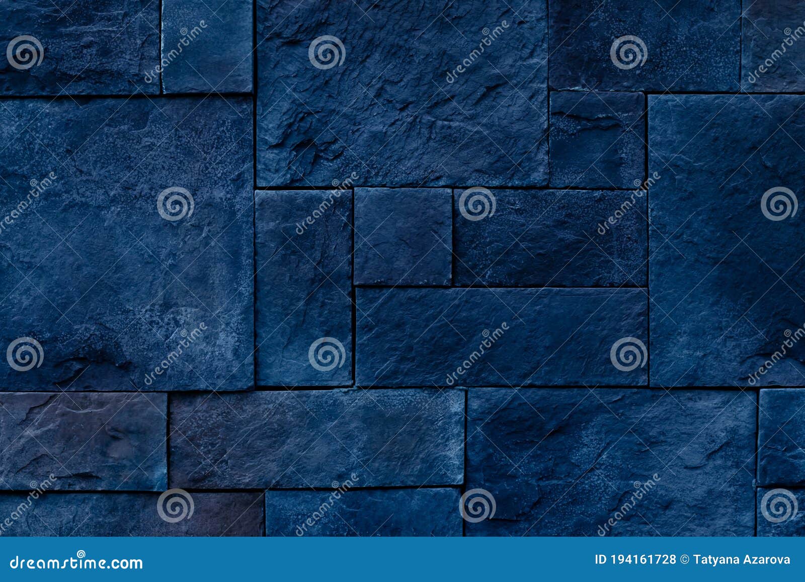 Dark Blue Stone Wall Texture, Brick Pattern, Floor Surface. Geometric ...