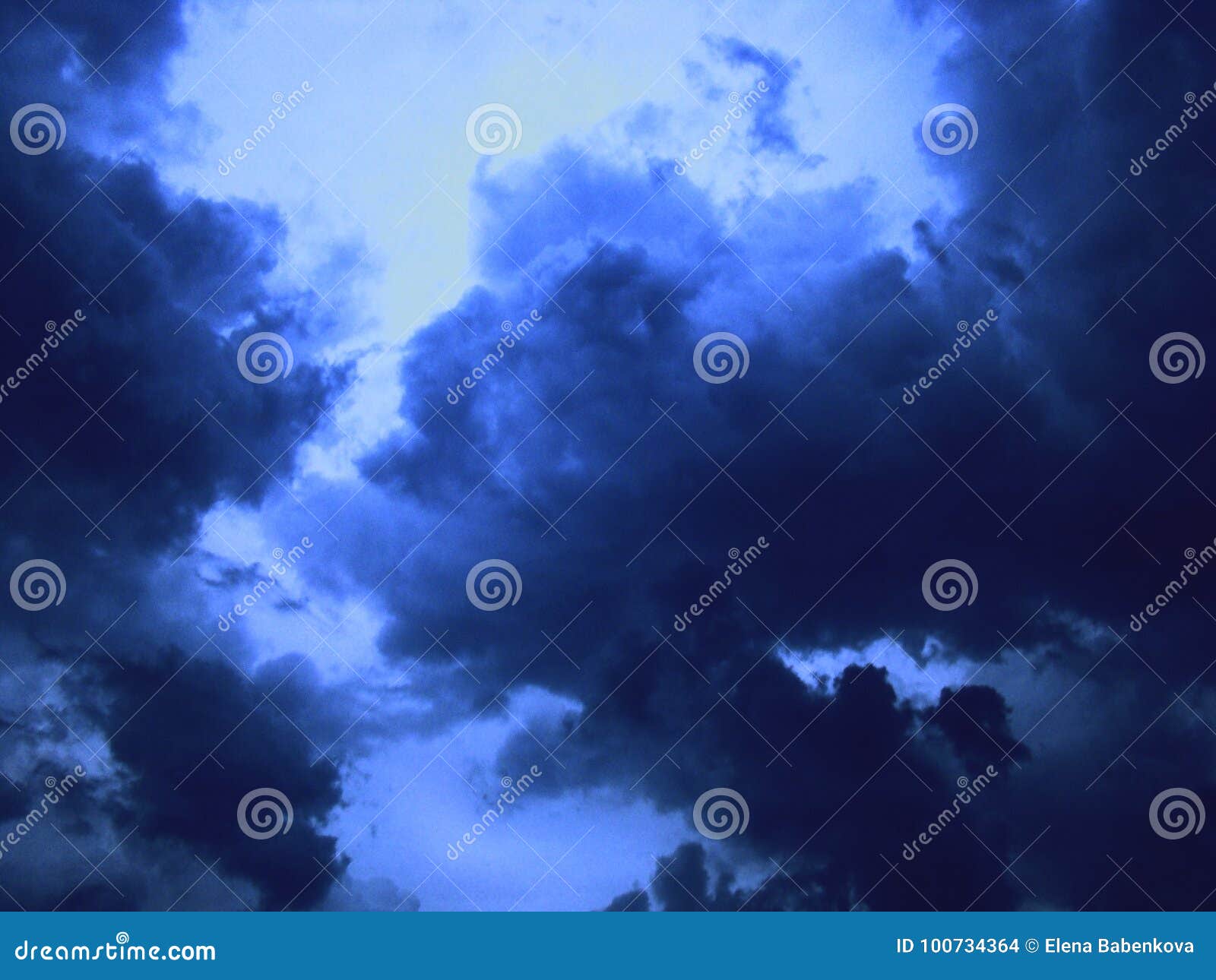 A Dark Blue Storm in the Sky. Stock Photo - Image of storm, clouds ...