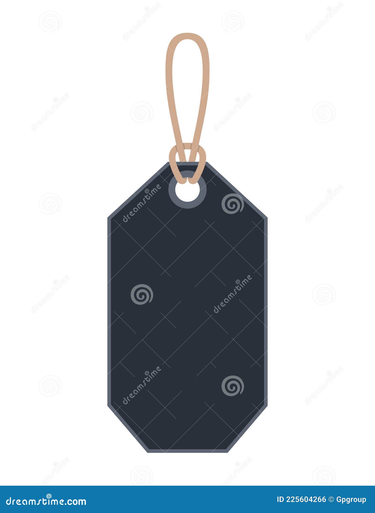 Dark blue tag stock vector. Illustration of gift, string - 225604266