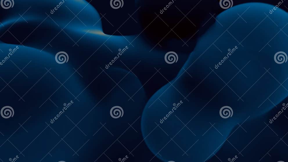 Dark Blue or Teal Slight Soft Elements Float - Abstract 3D Illustration Stock Illustration ...