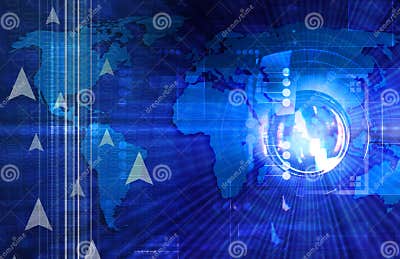 Dark blue tech background stock illustration. Illustration of card ...