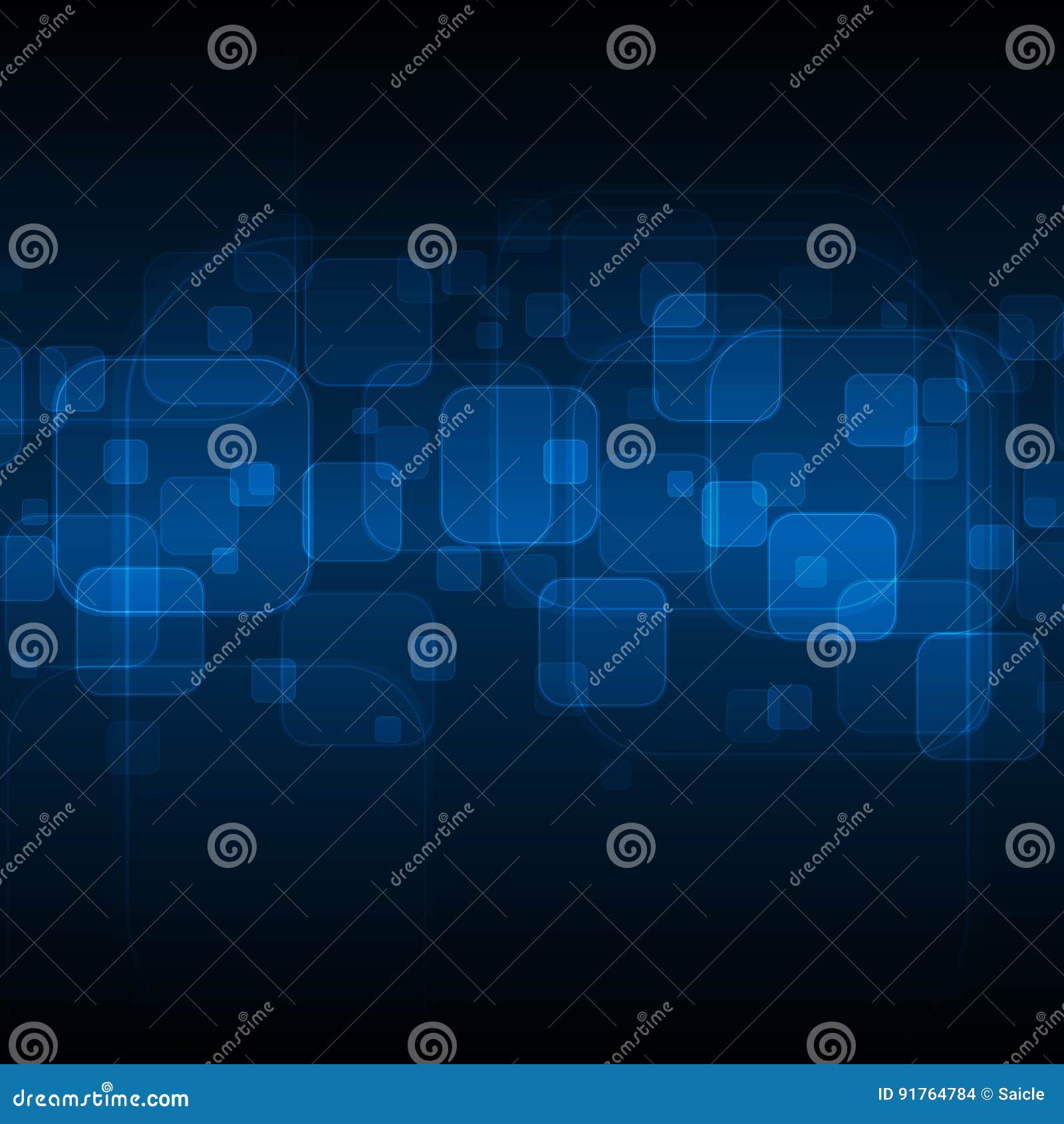Dark Blue Tech Neon Squares Background Stock Vector - Illustration of ...
