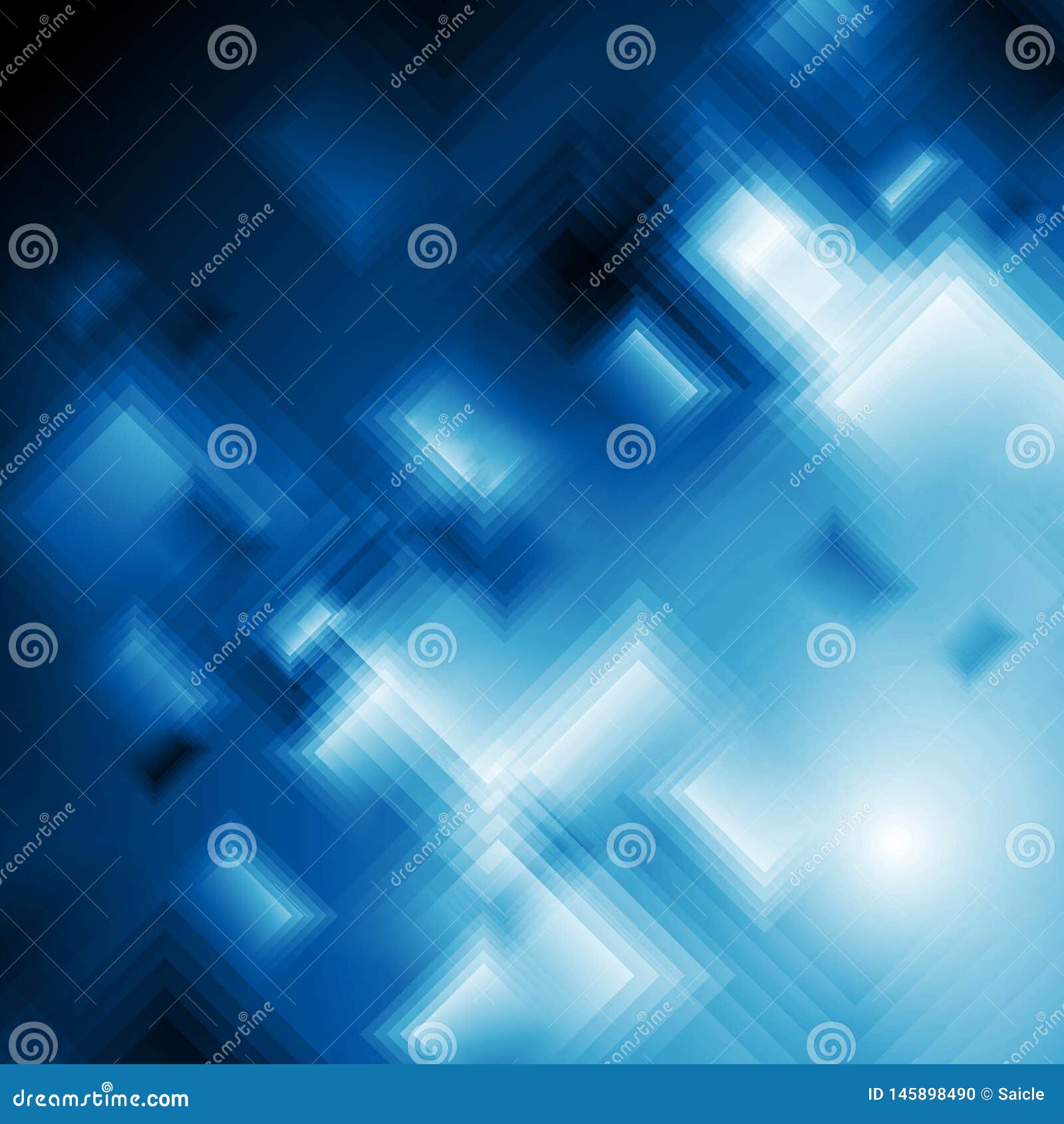 Dark Blue Technology Squares Abstract Background Stock Vector ...