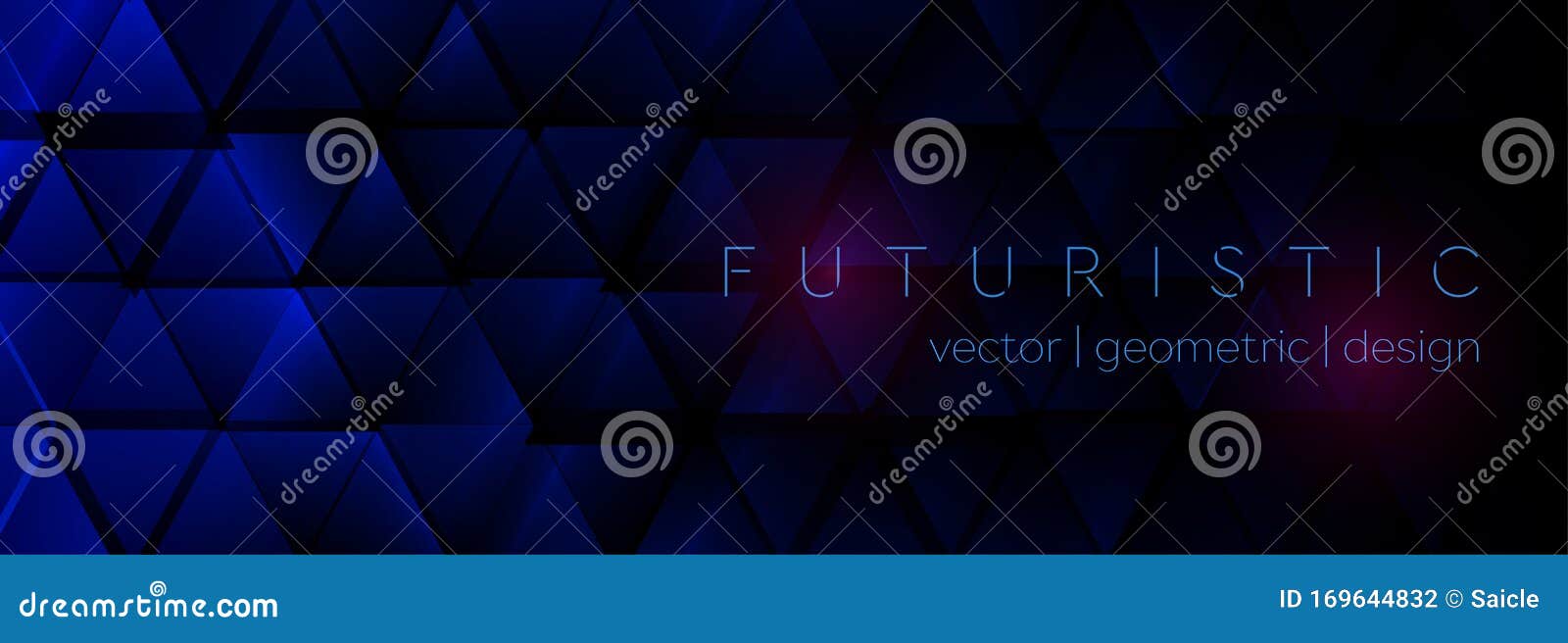 Dark Blue Technology Banner Background with Glossy Triangles Stock ...