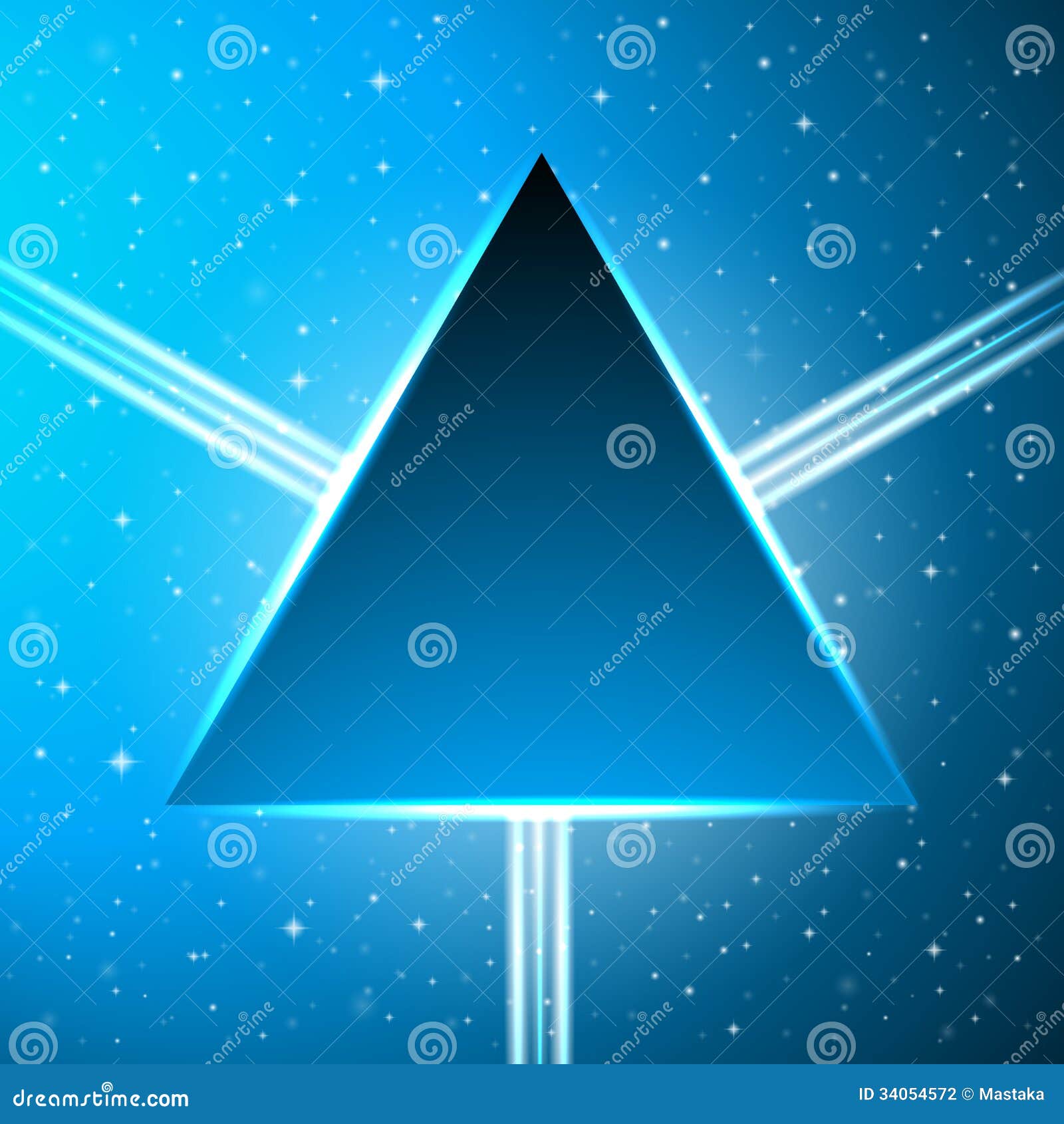 Dark Blue Triangle on an Abstract Cosmic Background Stock Vector ...
