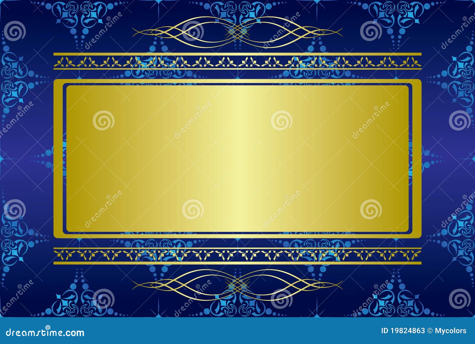 Dark Blue Vector Card with Golden Decorations Stock Vector ...