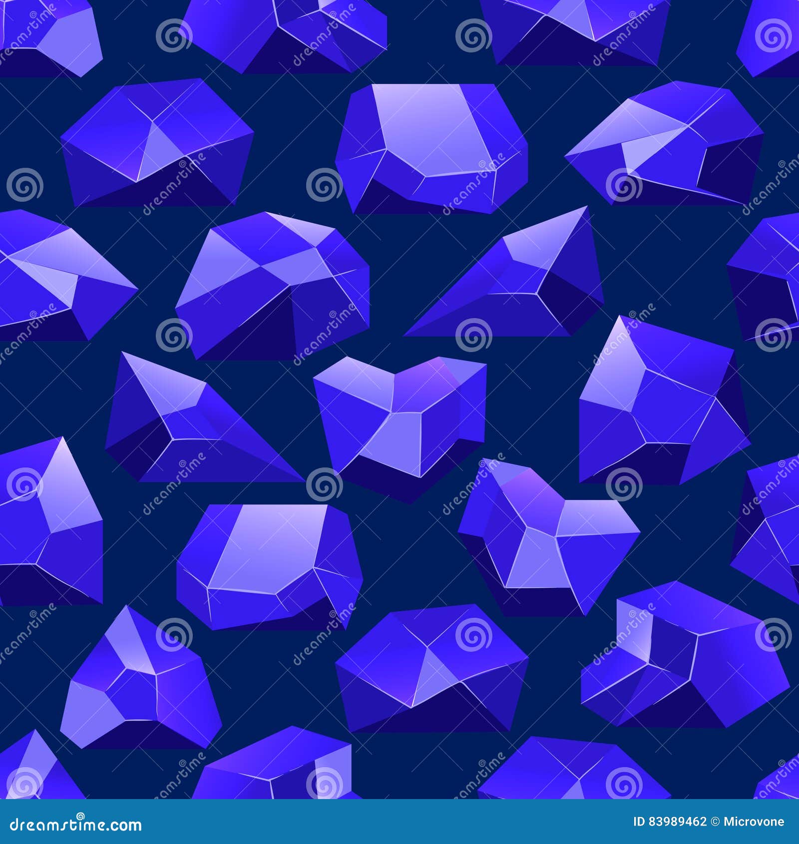 Dark Blue Vector Crystals Seamless Pattern Stock Vector - Illustration ...