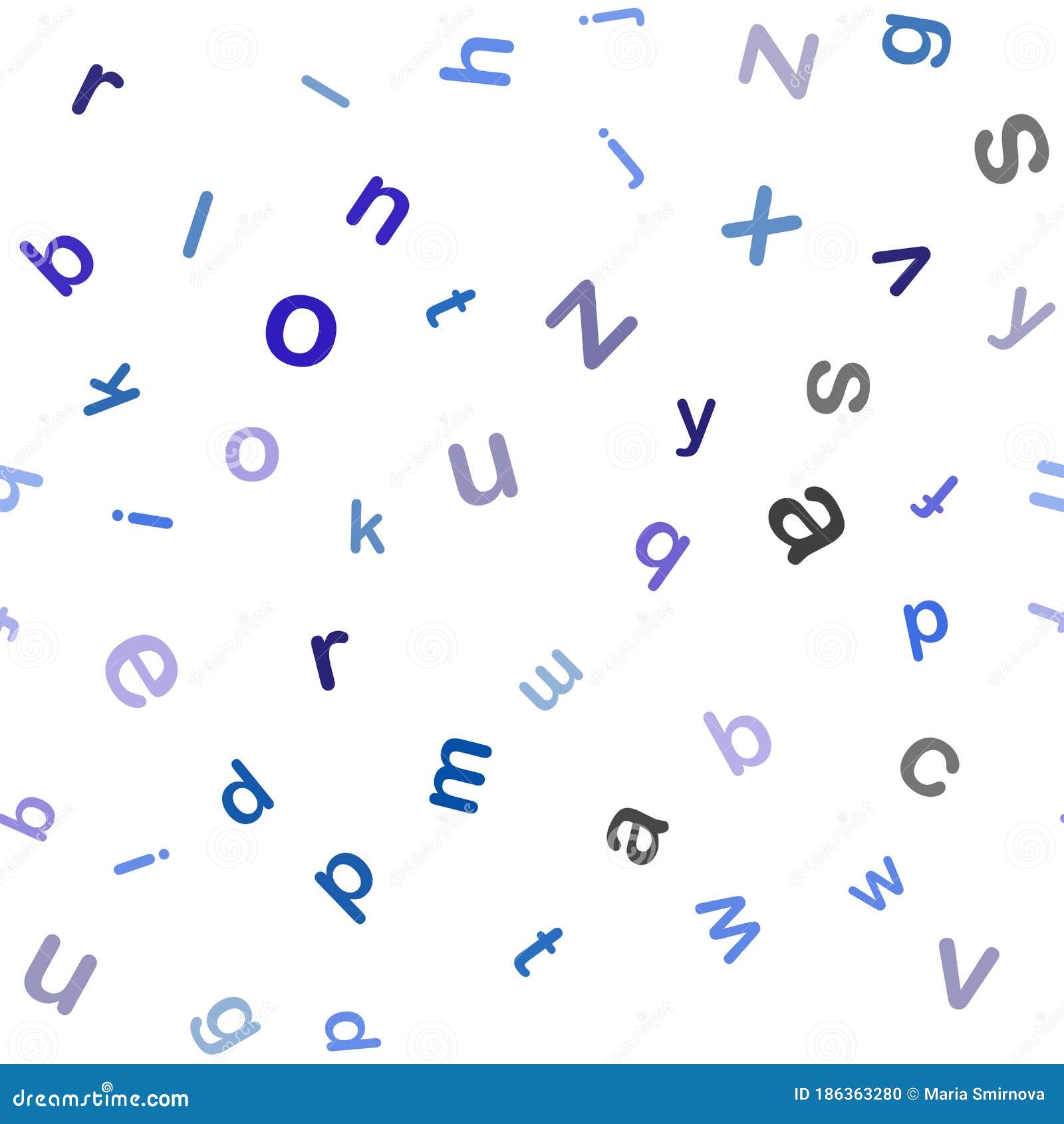 Dark BLUE Vector Seamless Texture with ABC Characters Stock Vector ...