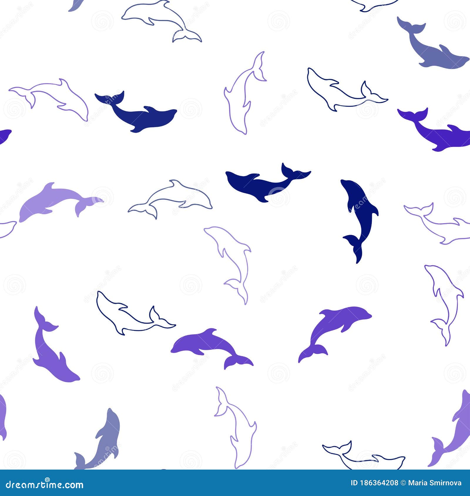 Dark BLUE Vector Seamless Texture with Dolphins Stock Vector ...